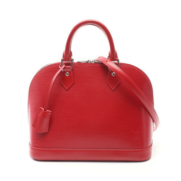 Louis Vuitton | Bags | Louis Vuitton Red Alma Epi Handbag Leather ...